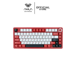 WIRELESS KEYBOARD (คีย์บอร์ดไร้สาย) AULA FIRE75 (PINK/BLACK/RED) TTC ...