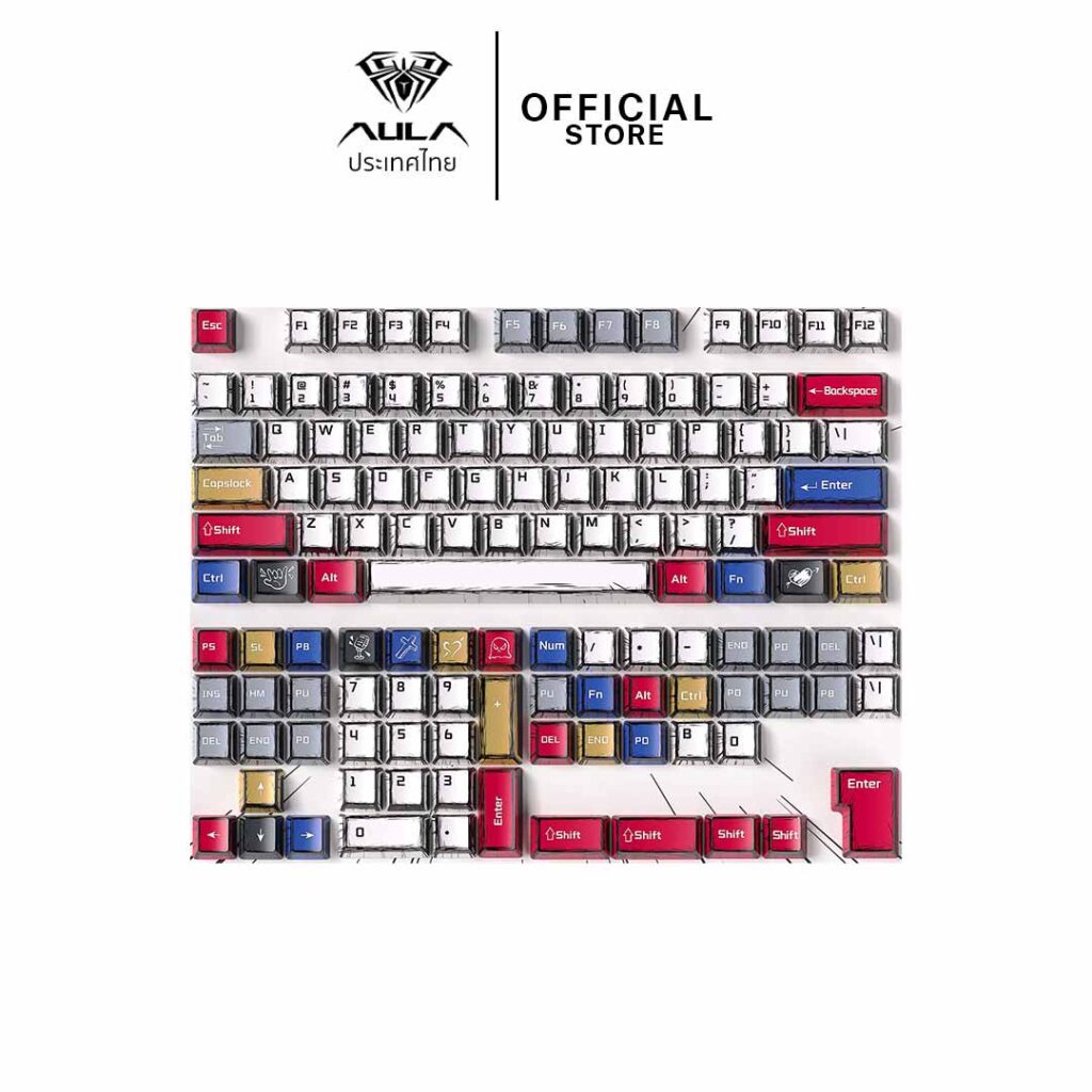 PBT KEYCAPS COMICS 108 KEY – INTEK TRADING GROUP